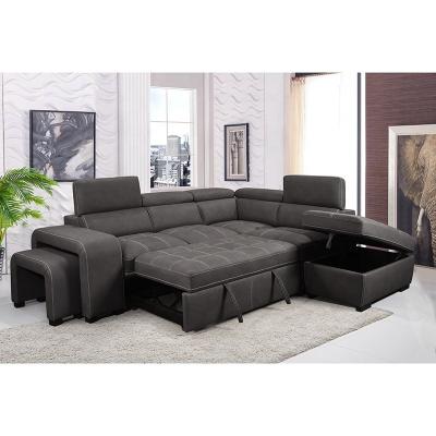 Cina OEM/ODM Furniture Manufacturer Divano Soggiorno Divano a forma di L Divano d'angolo pieghevole moderno Divano da letto cucciolo letto con deposito in vendita