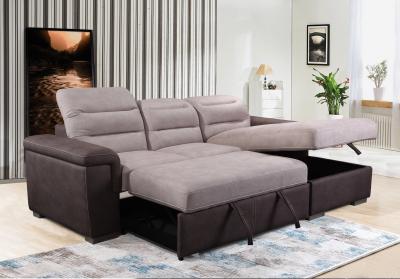 Cina Divano letto in angolo in stile europeo di alta qualità comodo set di divani da letto soggiorno divani a L in vendita