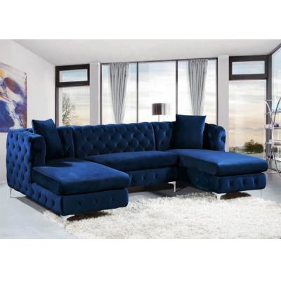 China OEM/ODM Furniture Manufacturer Direct Sales luxury velvet custom fabric corner sofa Eucalyptus frame living room sofa for sale