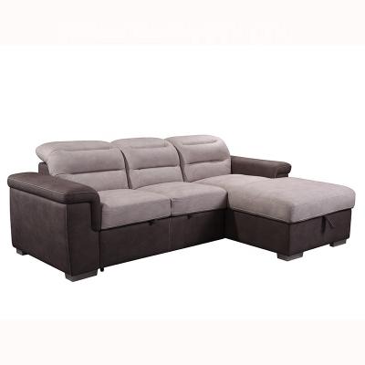 Cina Set di divani per il soggiorno di vendita calda Divano d'angolo di design moderno divano a sezione a forma di L con deposito letto pieghevole personalizzato in vendita