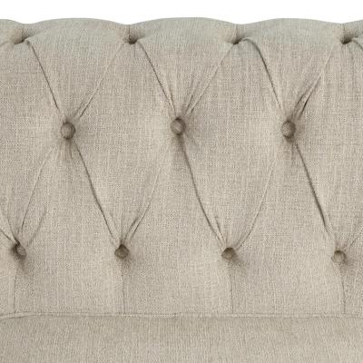 China Chesterfield arm 3+2+1 seater sofa set with button tufted design light Grey Color Linen fabric Sofa for living room à venda
