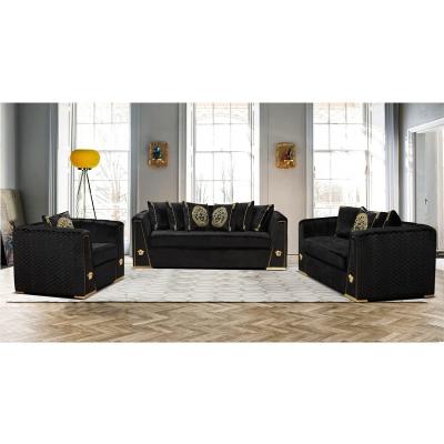 中国 14 years factory direct supply Competitive price modern design luxury furniture sofa velvet fabric sets couch living 販売のため