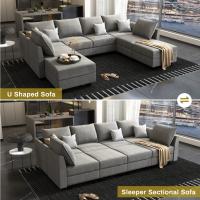 China U Shaped Modular Sectional Sofa Multiscene Anti Scratch Modern Style for sale
