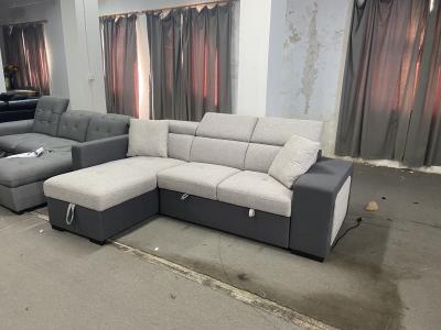 Cina OEM/ODM Arredamento Contrasto colori di tessuto di lino sedile da letto con letto estraibile e sedia da letto con sgabelli in vendita