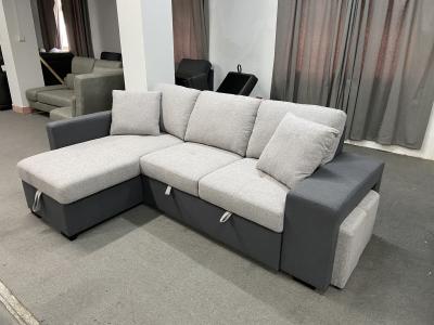 Cina OEM/ODM Arredamento Contrasto colori di tessuto di lino sedile da letto con letto estraibile e sedia da letto con sgabelli in vendita