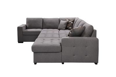 Cina Moderno in forma di U 2pc seduta angolo e seduta da letto con / letto estraibile salotto sezionale divano set di stoffa di lino in vendita