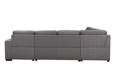 Cina Moderno in forma di U 2pc seduta angolo e seduta da letto con / letto estraibile salotto sezionale divano set di stoffa di lino in vendita