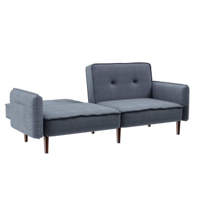 Cina Nuovo divano Loveseat in grigio ricinato Convertibile Futon Divano set di lino Divani con cuscino divano king size letto per cinque stelle in vendita