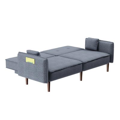 Cina Nuovo divano Loveseat in grigio ricinato Convertibile Futon Divano set di lino Divani con cuscino divano king size letto per cinque stelle in vendita
