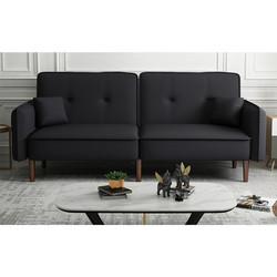 Cina Nuovo divano Loveseat in grigio ricinato Convertibile Futon Divano set di lino Divani con cuscino divano king size letto per cinque stelle in vendita