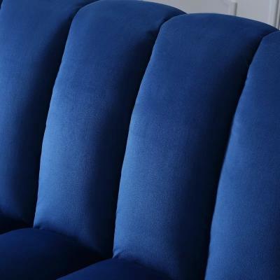 Cina Grande caricamento facile da assemblare a mano Loveseat Sleeper hotel blu velluto riconfigurabile divano letto con deposito in vendita