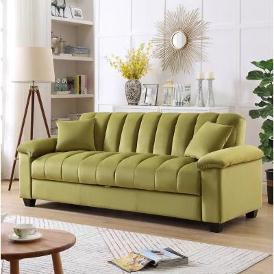 Cina Grande caricamento facile da assemblare a mano Loveseat Sleeper hotel blu velluto riconfigurabile divano letto con deposito in vendita