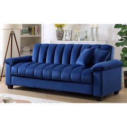 Cina Grande caricamento facile da assemblare a mano Loveseat Sleeper hotel blu velluto riconfigurabile divano letto con deposito in vendita