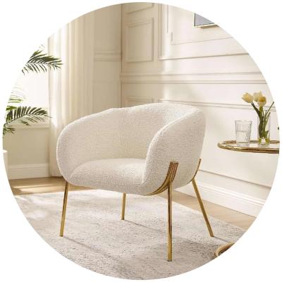 China Soft Velvet Modern Single Seater Chair Anti Fading White Color for sale