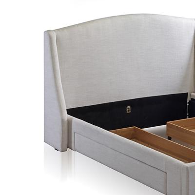 China OEM ODM Grey Plush Ottoman Bed , Multipurpose Ottoman Sleeper Beds for sale