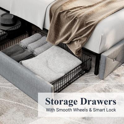 China Multipurpose Ottoman Storage Bed Practical Breathable With Drawers for sale