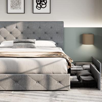 China Multipurpose Ottoman Storage Bed Practical Breathable With Drawers for sale