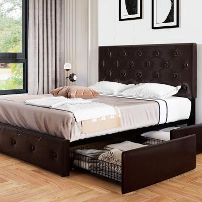 China Multipurpose Ottoman Storage Bed Practical Breathable With Drawers for sale