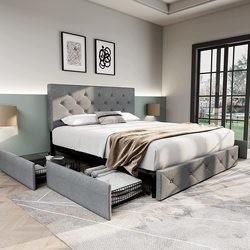 China Multipurpose Ottoman Storage Bed Practical Breathable With Drawers for sale