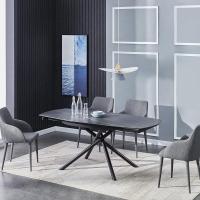 China Modern  High Quality Marble Top  extendable Rotating luxury Dinning Table Sets for sale