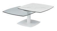 China Multicolor Durable Coffee Shop Dining Table , Expandable Small Glass Cafe Table for sale