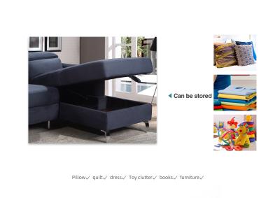 Cina Sofa Anti Abrasion With Storage convertibile a forma di L non tossico piegante in vendita