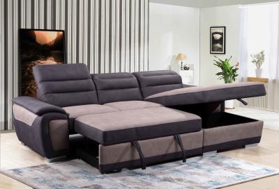 Cina Piegatura durevole d'angolo Sofa Bed With Storage Multiscene con la copertura della ciniglia in vendita