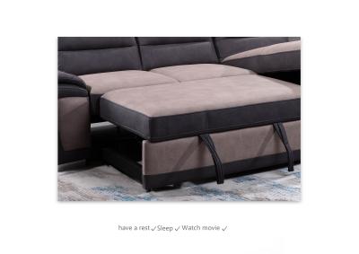 Cina Piegatura durevole d'angolo Sofa Bed With Storage Multiscene con la copertura della ciniglia in vendita