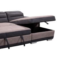 China Corner Durable Folding Sofa Bed With Storage Multiscene With Chenille Cover for sale