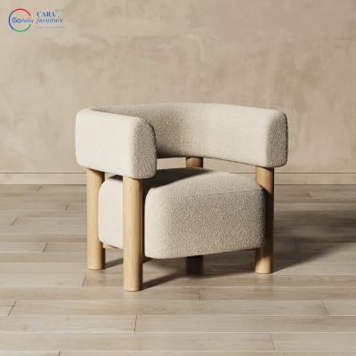 Cina Disegno semplice Confortevole interno Legni in legno di tessuto Divano Poltrona Soggiorno Con Braccio in vendita