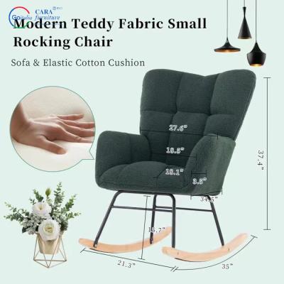 Cina Gambe in legno di metallo durevole Poltrone in tessuto di lusso Mobili moderni Soggiorno Sedile a dondolo in vendita