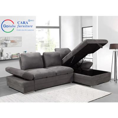 Cina Modello Europa Sofa di tessuto morbido da 3 posti Mobili a braccio regolabile Sofà moderno Letto con deposito in vendita
