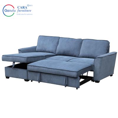 Cina Richiesta del cliente Morden Design Style 3 posti divano francese blu letto con funzione di stoccaggio in vendita