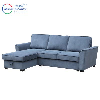 Cina Richiesta del cliente Morden Design Style 3 posti divano francese blu letto con funzione di stoccaggio in vendita