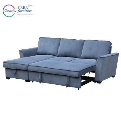 Cina Richiesta del cliente Morden Design Style 3 posti divano francese blu letto con funzione di stoccaggio in vendita