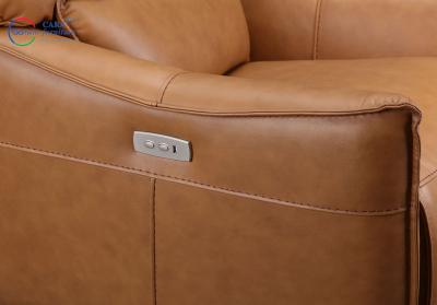Cina Comodo Divano di colore caramello Modern Recliners Set Legno Divano Recliner Elettrico in vendita