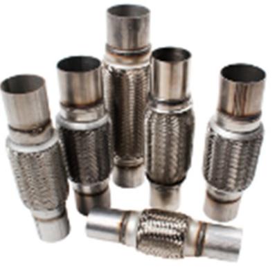 China SS321 Material 4 Inch Exhaust Flex Pipe , 76 X 250mm Exhaust Mesh Flex Pipe for sale