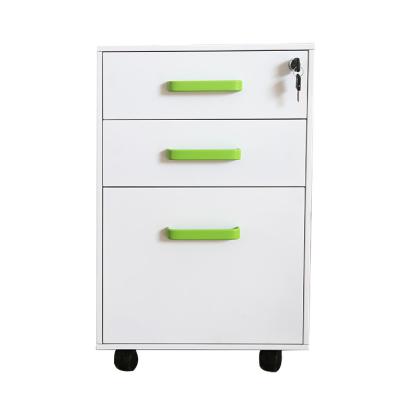 China Office mobile cabinet with 3 drawer, steel handle, two keys, 3 section slide way, size: H600xW390xD400MM for sale