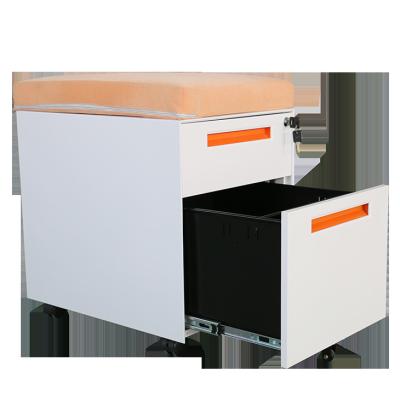 China Movable cabinet/mobile pedestal, 3 section slide way, fold key, Size:490x380x500mm, each draw can load 35KG. for sale