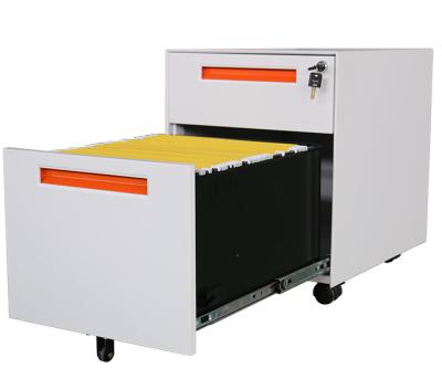 China Under desk mobile cabinet with cushion small pedestal filing cabinet, 3 section slide way, fold key, Size:490x380x500mm for sale