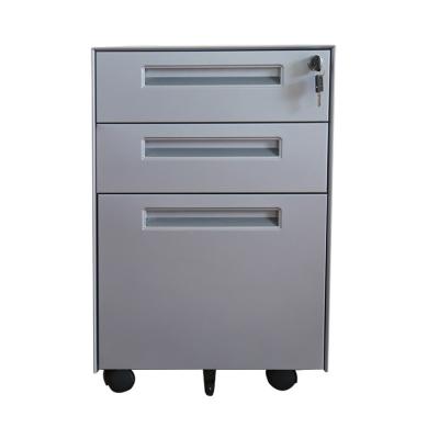 China Excellent quality top sale 3 drawer mobile pedestal cabinet steel pedestal with nylon wheels for sale