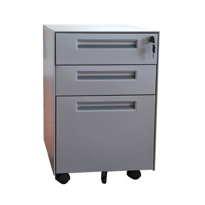 China 3 section slide, Filing steel mobile cabinet with 3 drawers, Size:490x380x500mm, environmal powder coating, fold keys, for sale