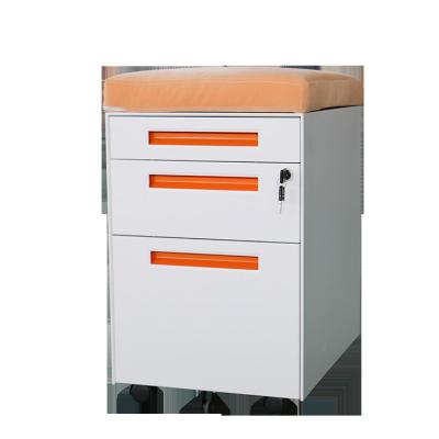 China Metal/steel mobile cabinet fashion design, 3 section slide rail, fold key, Size:490x380x500mm, environmal powder coating for sale