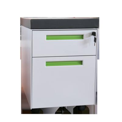 China Two Drawers Dental mobile cabinet 3 section slide way, fold key, Size:490x380x500mm, each draw can load 35KG. for sale