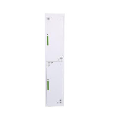 China Lockable storage cabinets 2 door steel locker, brand lock, fold key, adjustable shelves, size:H1850xW380xD450mm for sale