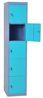 China Anti rusty knock-wdown structure gym room office staff use 5 door locker, brand lock, fold key for sale