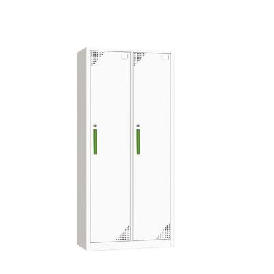 China Lockable storage cabinets 2 door steel locker, brand lock, fold key, adjustable shelves, size:H1850xW380xD450mm for sale