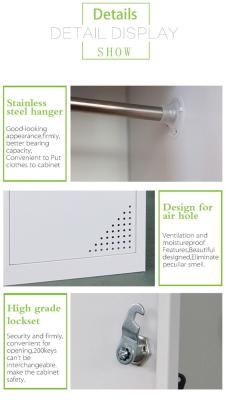 China Modern waterproof durable 3 door steel clothing locker, brand lock, fold key, adjustable shelves, size:H1850xW380xD450mm for sale