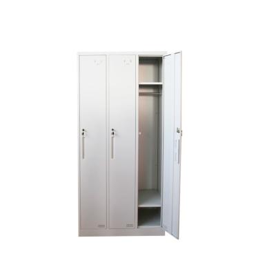 China Humanized design 3 door vertical steel locker metal locker different color for choosing for sale
