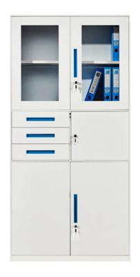 China Storage cabinets with Glass and metal Door , 4 adjustable shelves, FYD-W016 H1850xW900xD400MM, Knock Down Structure for sale